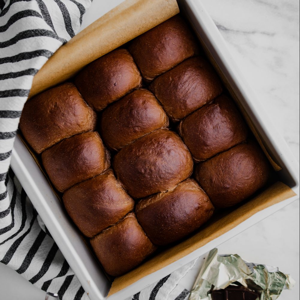 Chocolate Malt Milk Buns › Bread Baking Babe