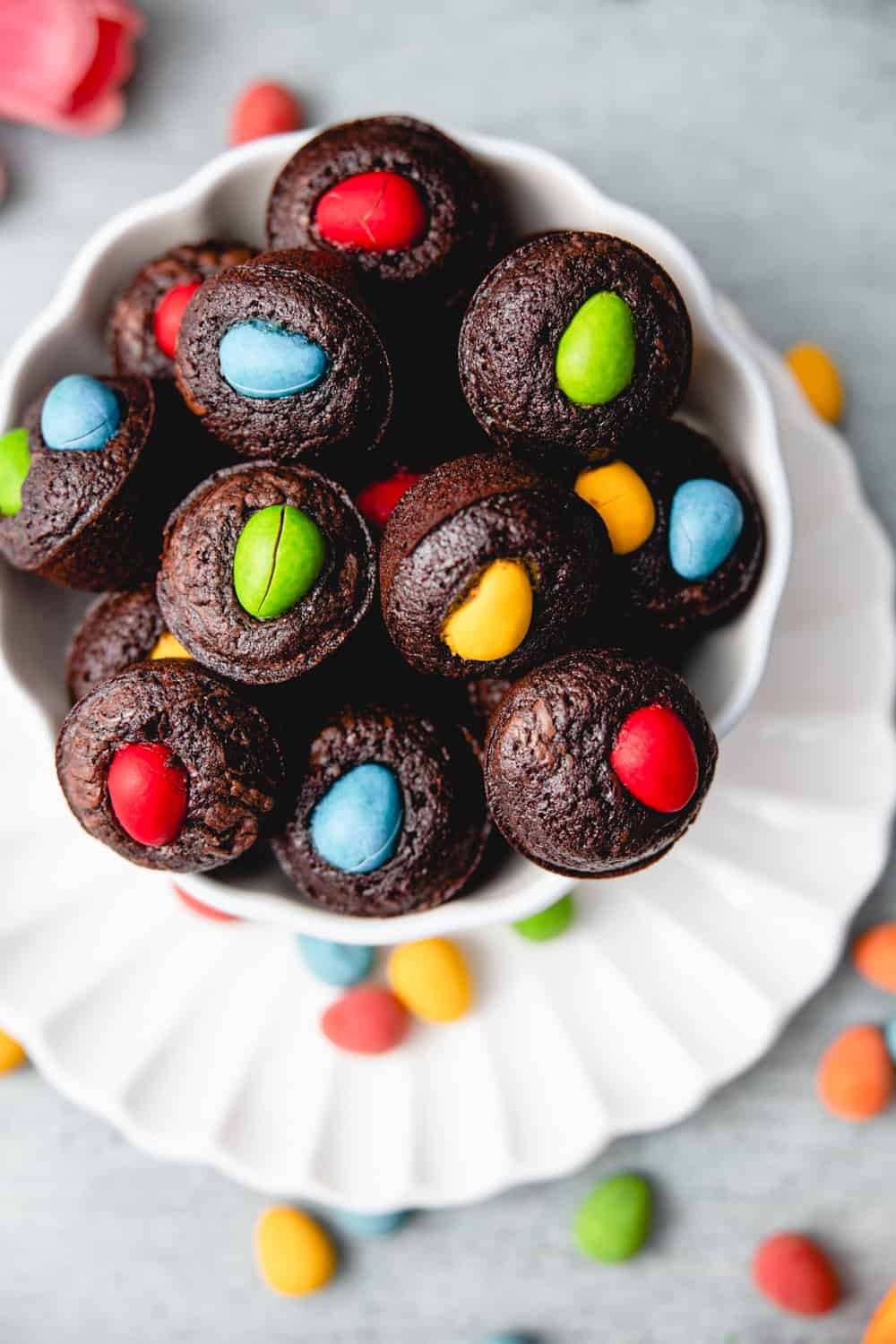 Brownie Bites with Cookie Dough Frosting › Bread Baking Babe