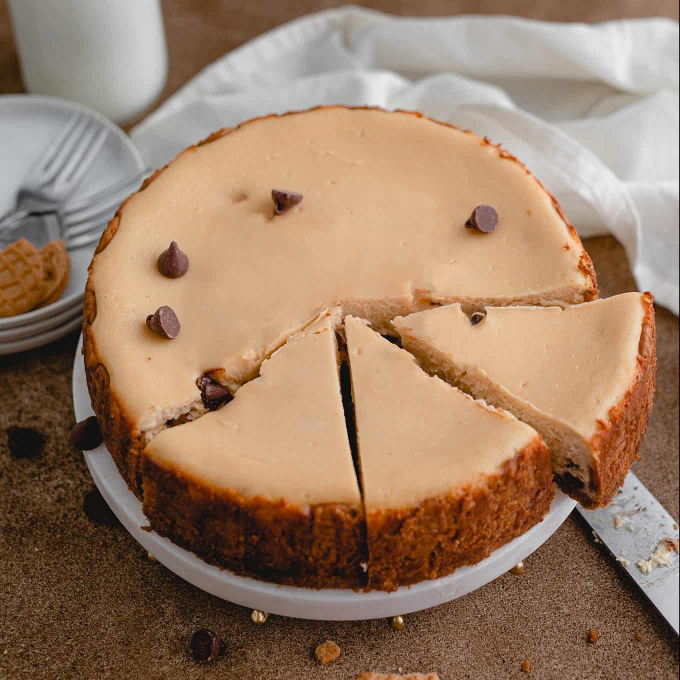 Sweet & Salty Peanut Butter Chocolate Chip Cheesecake › Bread Baking Babe