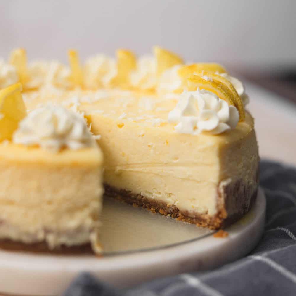 Lemon White Chocolate Cheesecake › Bread Baking Babe