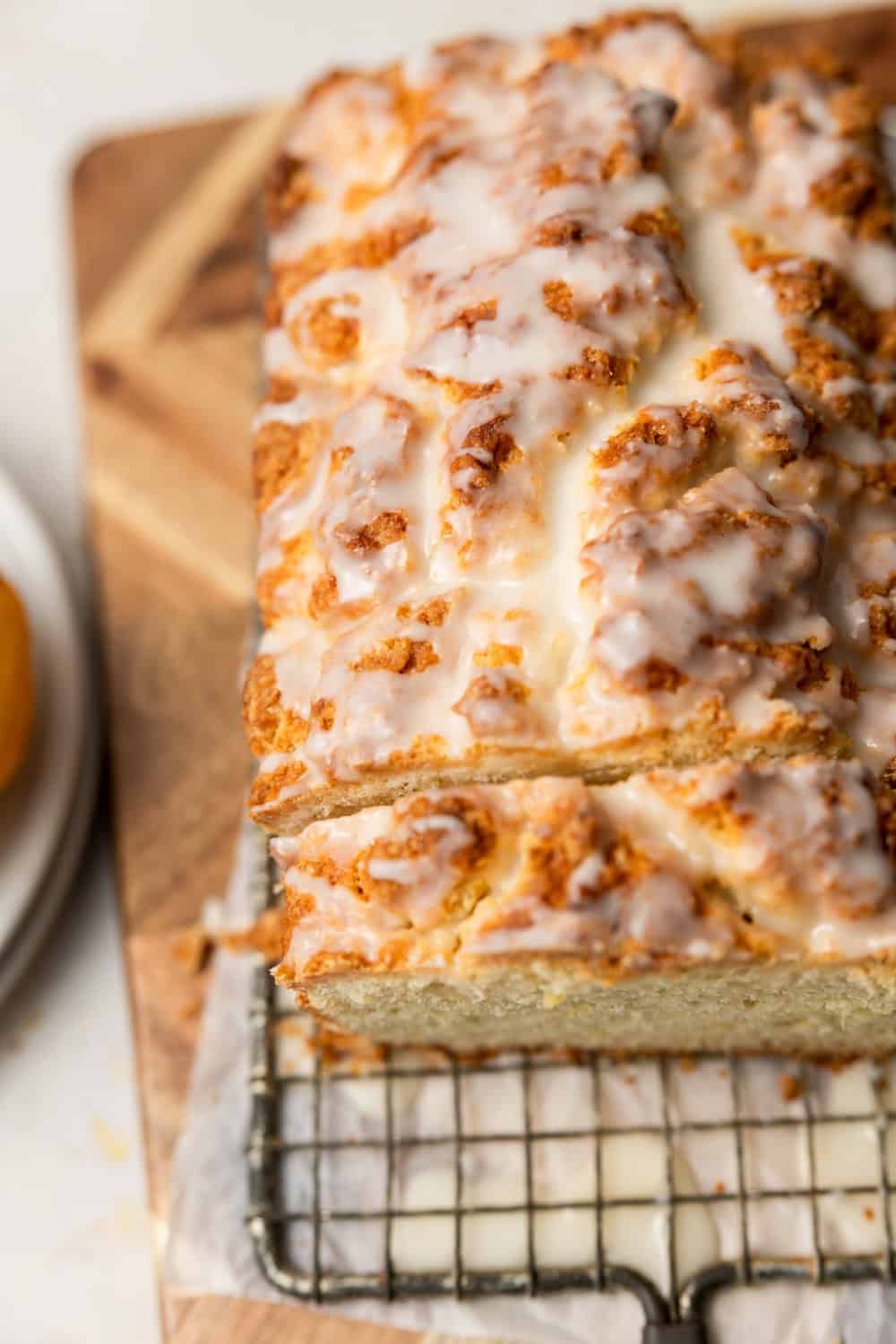 Sweet & Tangy Lemon Scone Loaf › Bread Baking Babe